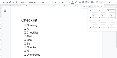 How to Create And Run a Checklists In a Google Doc