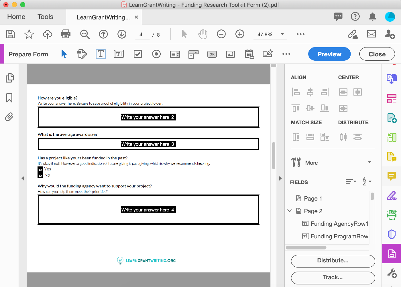 Create Fillable PDF Forms For Toolkits & Workbooks